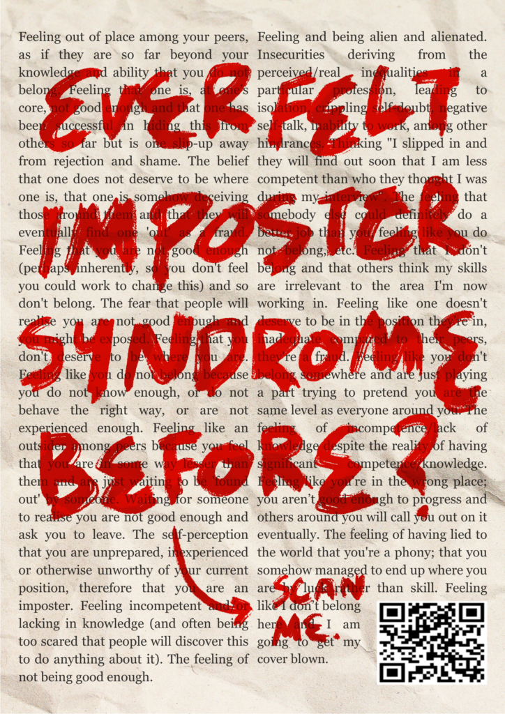 Imposter phenomenon in PGR students – St Leonard's College